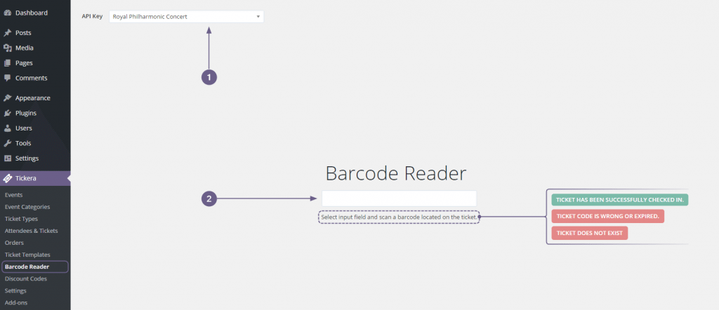 Barcode Reader - Documentation - Tickera