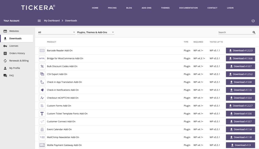 Navigating your Tickera Account Dashboard - Documentation - Tickera
