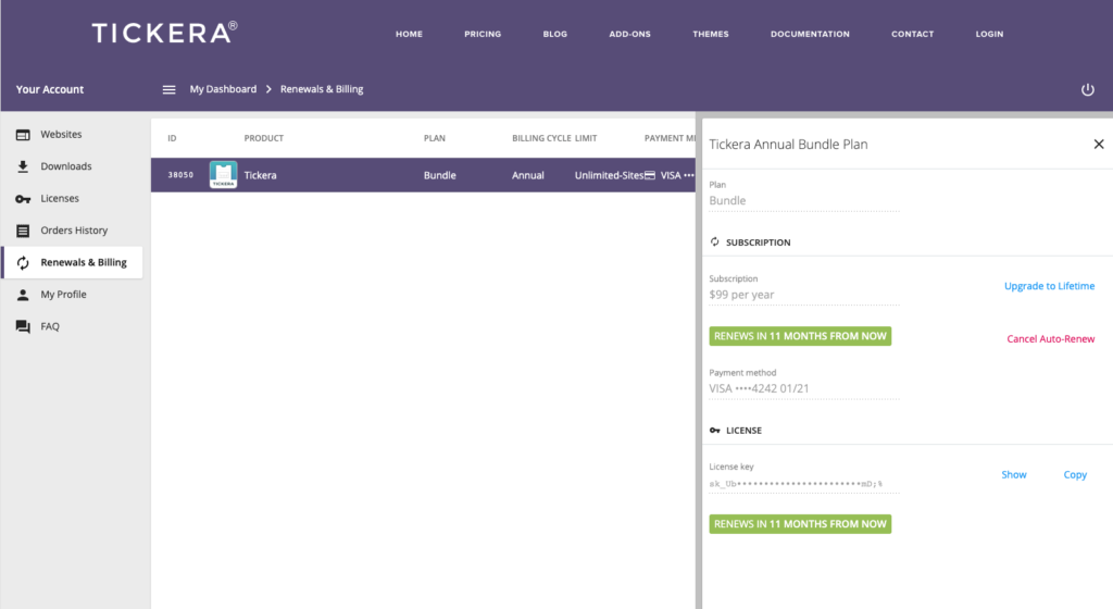 Navigating your Tickera Account Dashboard - Documentation - Tickera
