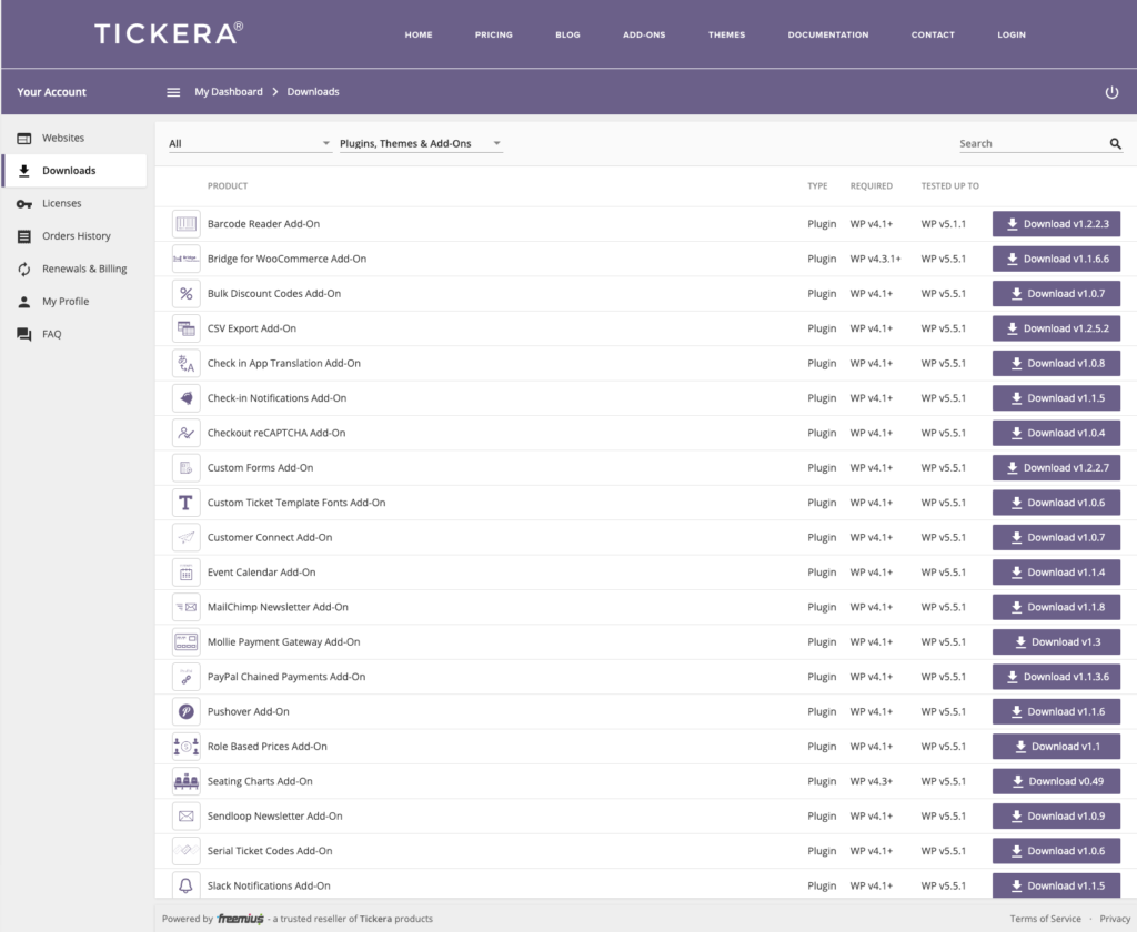 Installing and managing Tickera plugin and add-ons - Documentation - Tickera